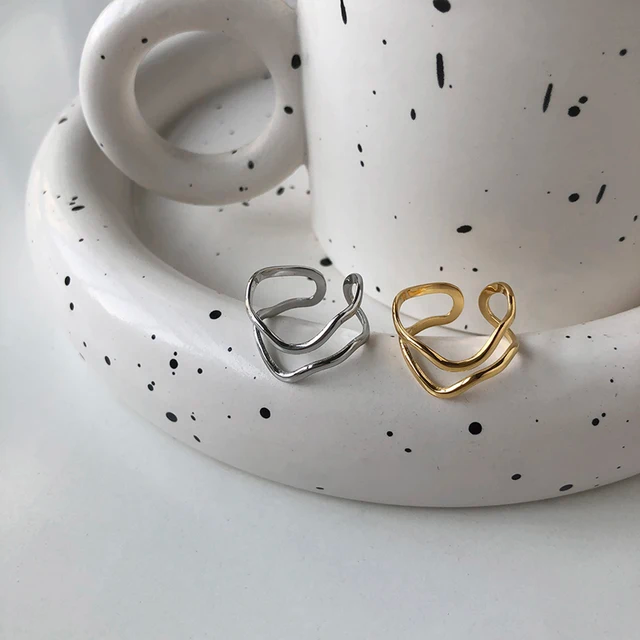Loop Wave Gold Plated Adjustable Ring – CLARA