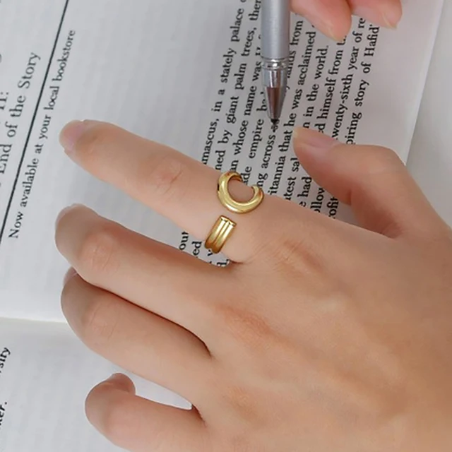 Infinite Loop Gold Plated Adjustable Ring – CLARA