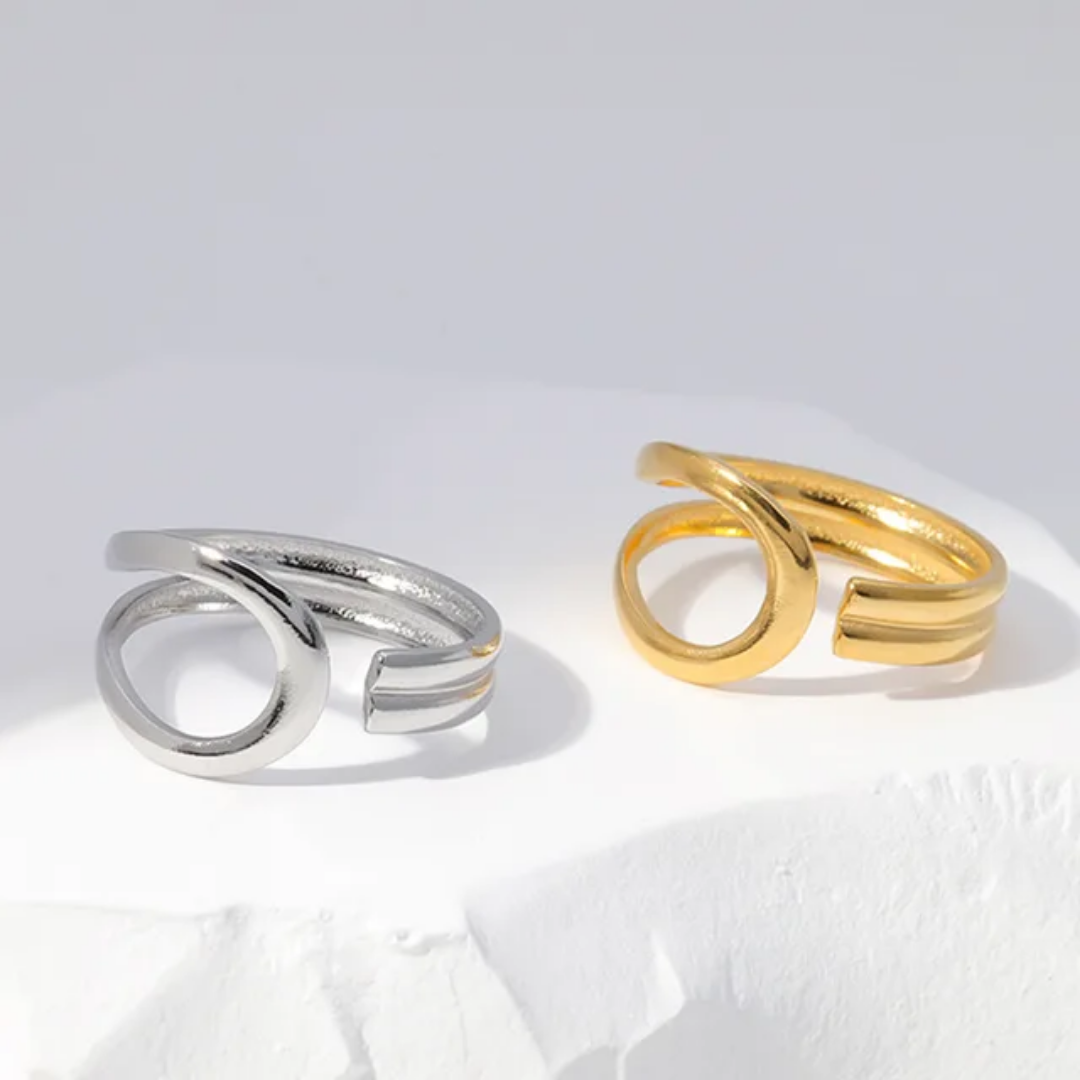 Infinite Loop Gold Plated Adjustable Ring – CLARA